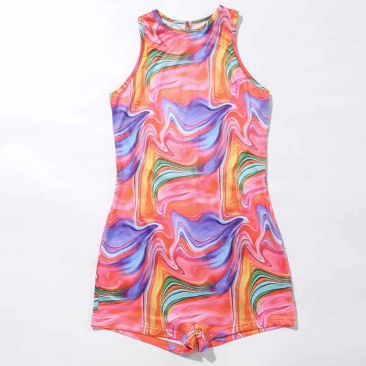 Bomblook R24rp003 Sleeveless Streetwear Contrast Color Rompers Women ...