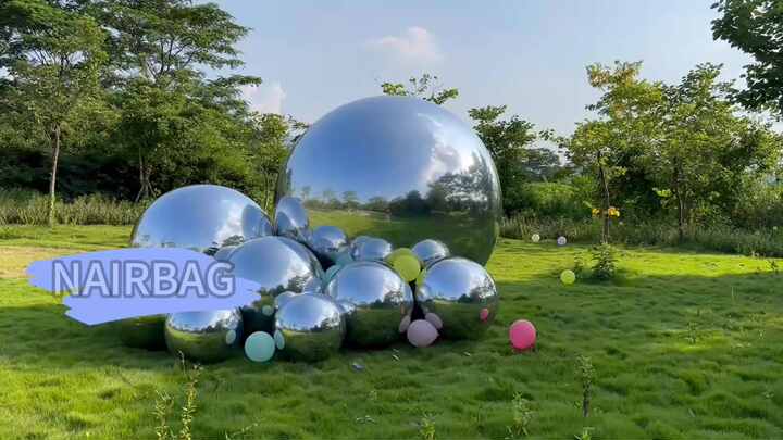Silver Mirror Ball Inflatable - Perfect for Disco Events