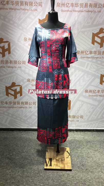 Wholesale Customized Polynesian Tribal Design Samoan Puletasi Set Dress ...