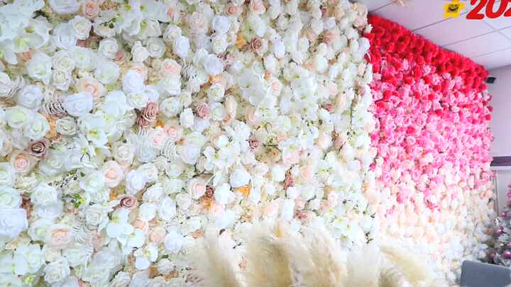 Custom Flower Wall Backdrop Artificial Flower Wall Panel For Decoration ...