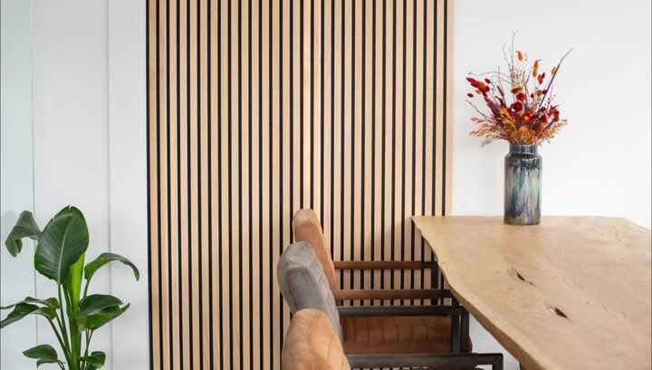 Teak Wood Slat Acoustic Panels for Decor and Noise Reduction 3D MDF ...