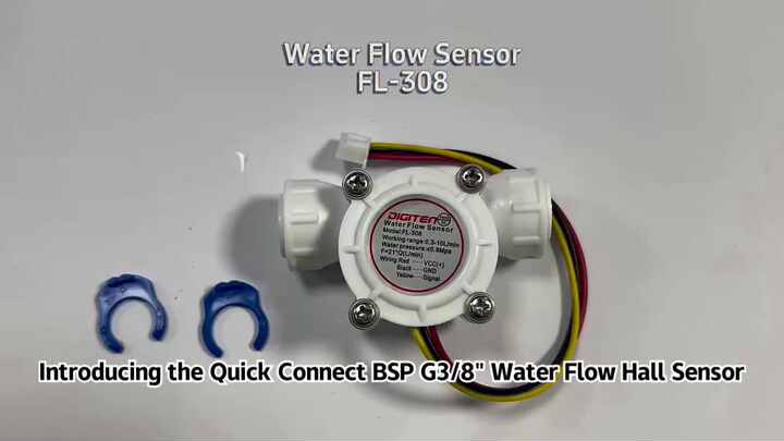 Hall Effect Sensor DIGITEN Water Flow Sensor - G3/8 Quick Connect Food ...