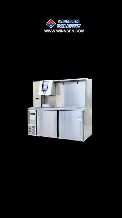 Customized 304 Stainless Steel Boba Tea Counter with Refrigerator Work ...