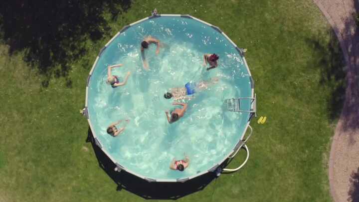 Bestway kids metal frame swimming pool 56408 above ground water games ...