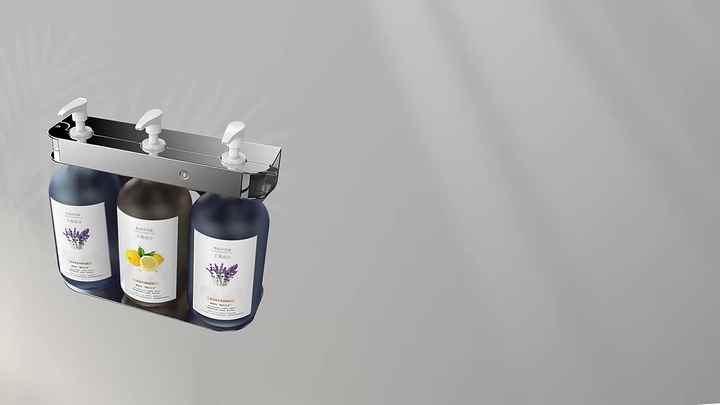 Stainless Steel Wall Mount Soap Dispenser - Triple Bottle