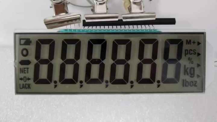 Transparent 6-Digit Segment LCD for Digital Scales