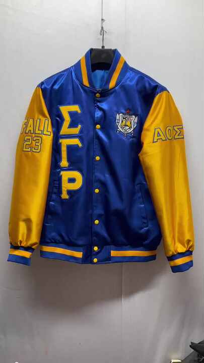 Sigma Gamma Rho Sorority Embroidery Women Satin Letterman Jacket ...