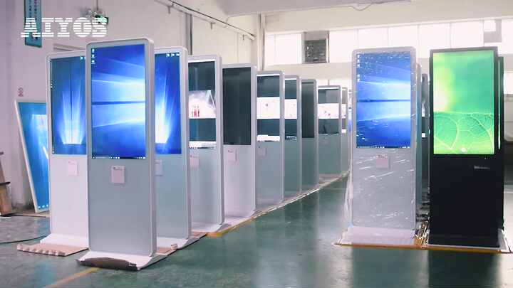Indoor standing lcd screen stand interactive touch 43 inch LCD LED ...