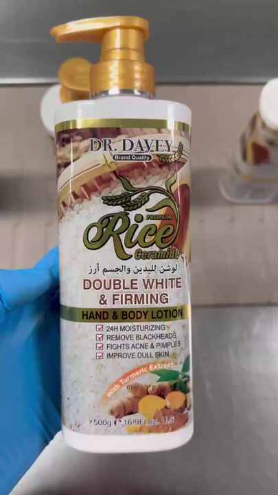 DR.DAVEY Rice Body Lotion - Moisturizing, Whitening, & Nourishing for ...