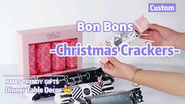 2024 Personalised Xmas Crackers Party Popper Bon Bons Decorated ...
