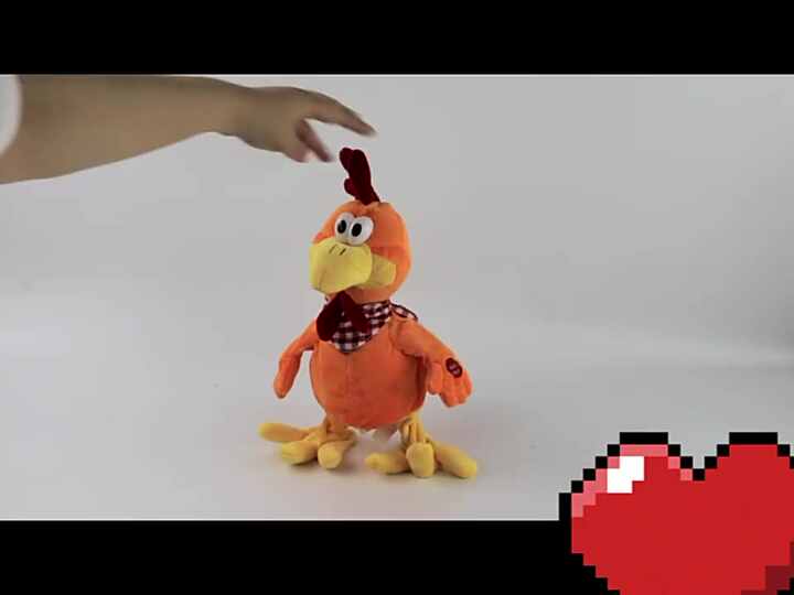 New Squawking Chicken Musical Stuffed Animal With A Bib Walking Singing ...