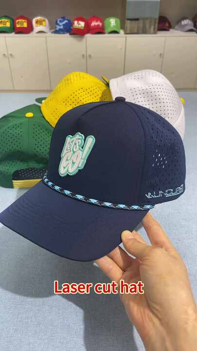 Custom 5 Panel Rubber Patch Logo Baseball Cap Waterproof Laser Cut ...