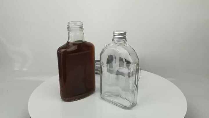 Flat Flask Shape with Aluminum Cap for Iced Cold Brew Coffee
