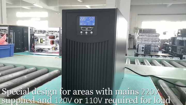 Fuente de alimentación Ups 2KVA en línea Ups 3/1 Fase 220V/110V UPS Transformador reductor doble ...