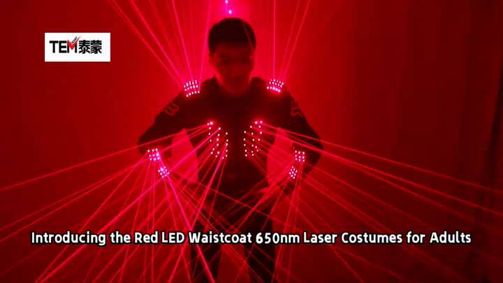 Red LED Waistcoat 650nm Laser Costumes for Adult Performers