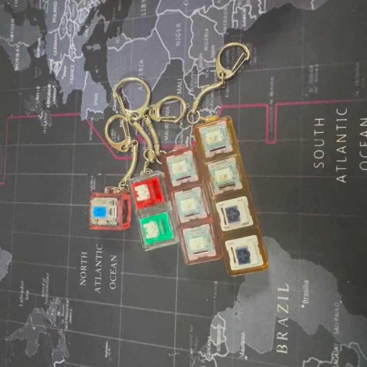 2/3/4 Keys Mechanical Keyboard Switch Keychain Tester Switch Key Chain ...