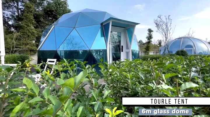 6M Glamping Igloo Glass Dome Tent - 360-Degree Seaside View