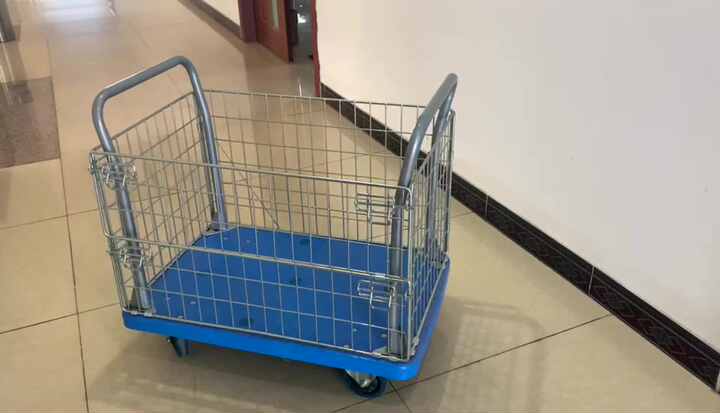 300kg Plastic Mesh Tool Trolley - Double Handle & Easy-move