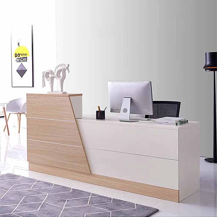 White Melamine Counter Table - Modern Reception Desk