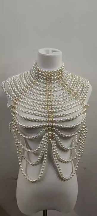 Vintage Multi Layer Pearl Necklace - Luxurious Body Chain