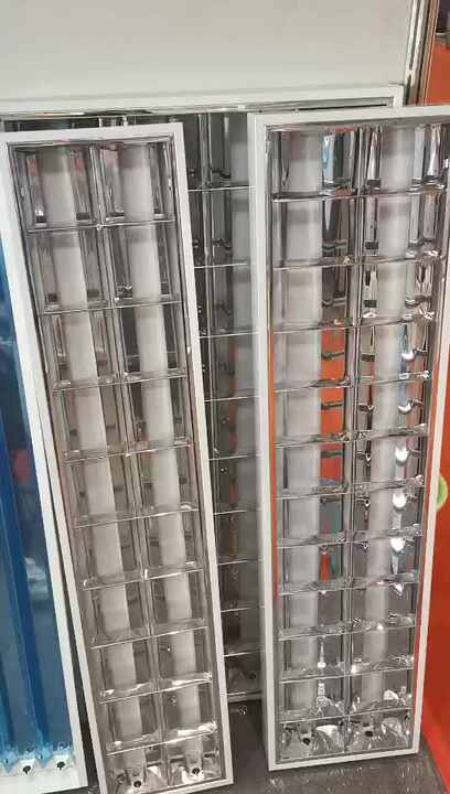 T8发光二极管荧光灯灯具2x18w-4x36w嵌入式格栅灯，带v形百叶窗2英尺4英尺荧光灯，带发光二极管”| Alibaba.com
