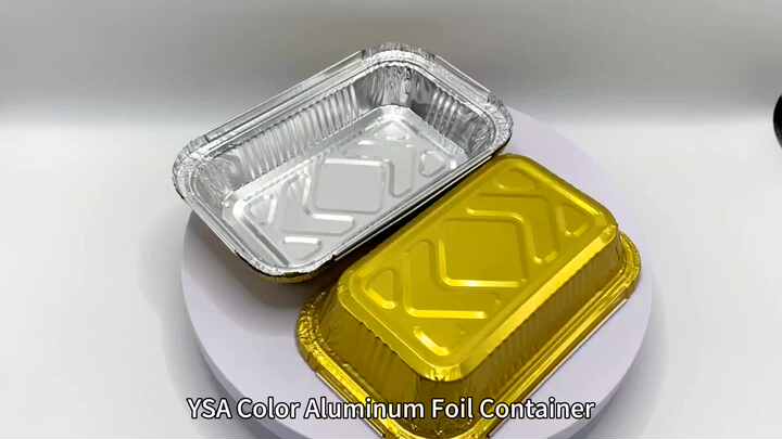 Gold Custom Color Rectangle Container Take Away Restaurant Foil Trays ...