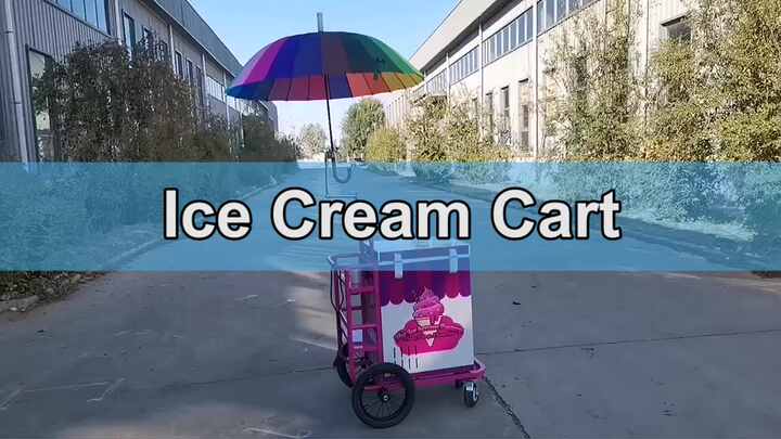 Mobile Ice Cream Display Cart - Perfect for Vending Snacks