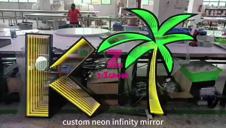 Custom Magic Mirror Led Neon Wall Decor Infinity Multi-layer Mirror 3d ...