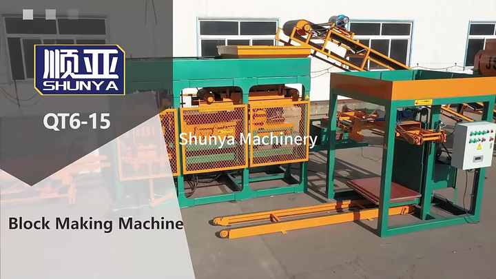 QT6-15 Full Set Holow Paver Brick Making Machines Block Full Automatic ...