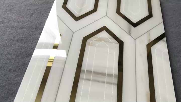 Springletile Gold Inlay Tile - Durable, Non-Slip Porcelain