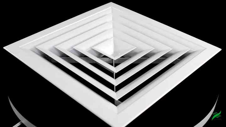 HVAC ventilation corner ceiling air conditioner aluminum square air ...