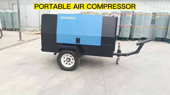 8 Bar Diesel Powered Air Compressor for Mining Drilling Rig