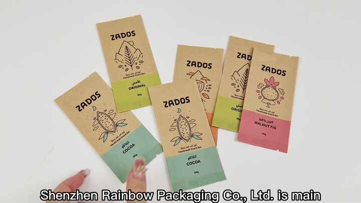 Custom Heal Seal Chocolate Snack Energy Bar Wrapper Biodegradable Paper ...
