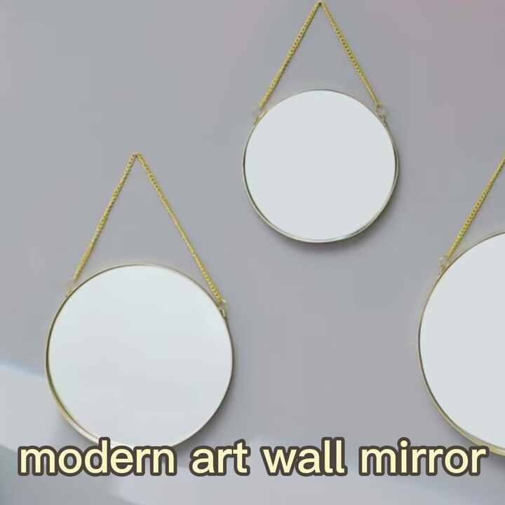 K&B Water Drop Shape Gold Iron Frame Mirror for Home Decor