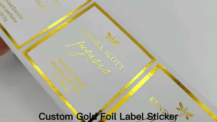 Etiquettes Adhesive Customized Print Logo Waterproof Gold Foil Cosmetic ...