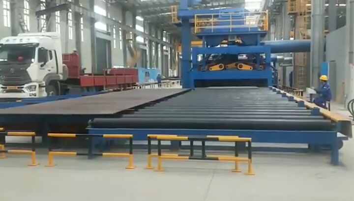 Q69 Continuous Pass through Roller Conveyor Type Shotblasting Machine