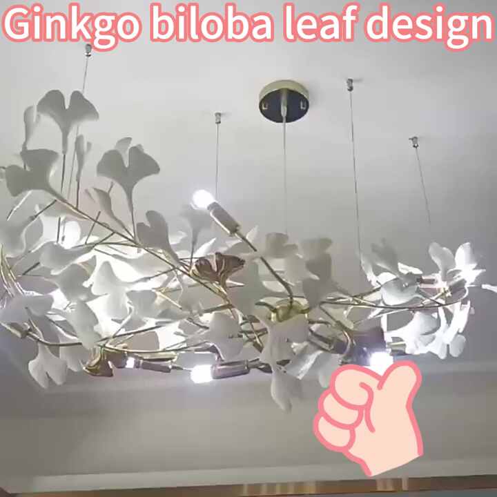 Ceramic Ginkgo Leaf Chandelier Ding Table Light Pendant Lights ...
