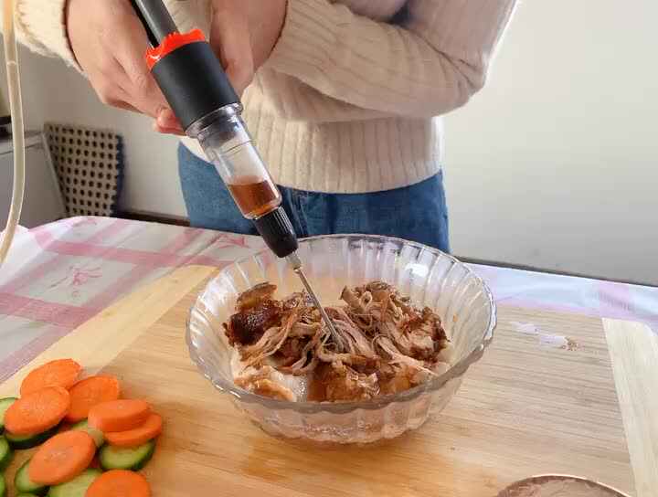 Continuous Feed Marinade Meat Injector Gun Pump with Hose