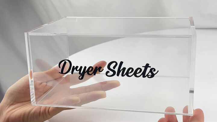 Customized Modern Acrylic Rectangle Dryer Sheet Dispenser with Hinged ...