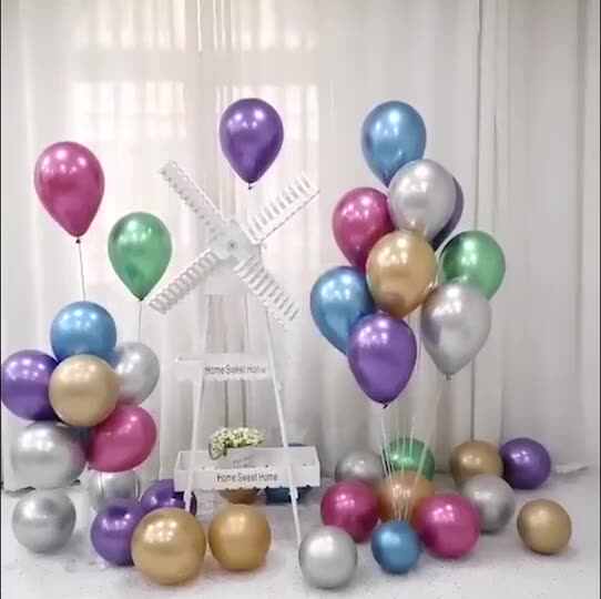 Birthday Party Balloon Decoration - Chrome Latex Balloons