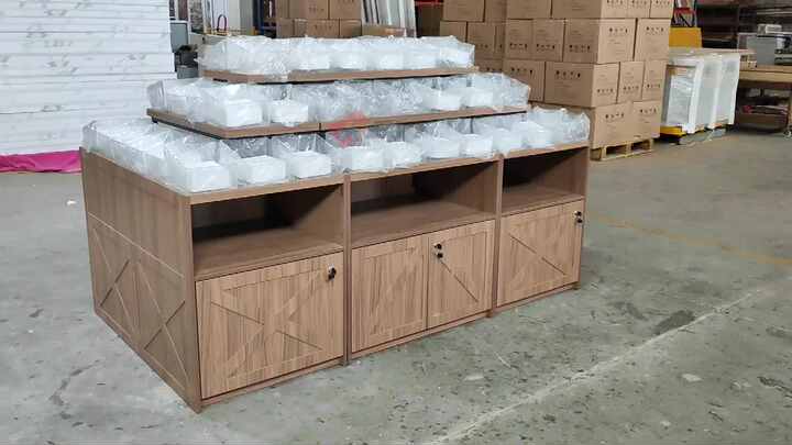 Heavy Duty Wooden Cashier Counter Table - Eco-Friendly Display Rack for ...