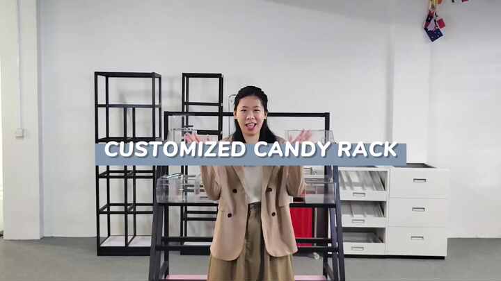 Acrylic Candy Display Rack - 4 Layers Transparent Retail Store Display ...