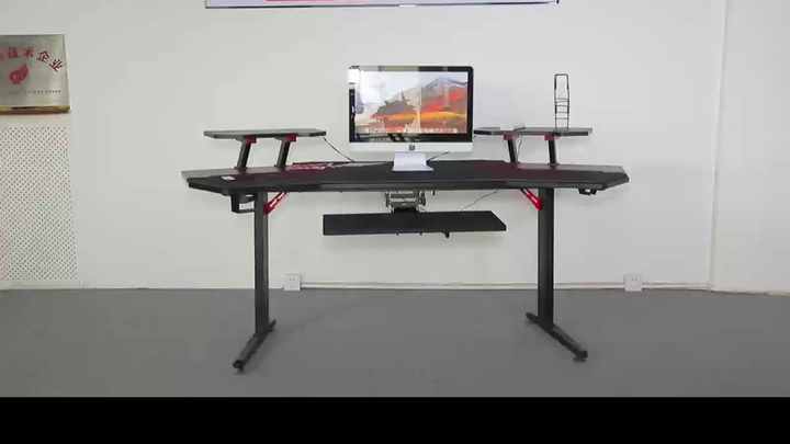 Modern Rgb Computer Desk for Gaming Pc Cheap Adjustable Black Corner ...