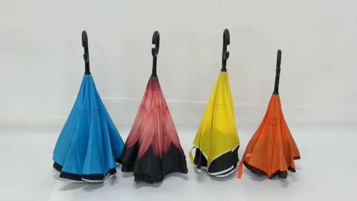 Custom Wind Resistant Hands Free Inverse Umbrella - Smart Reverse Design