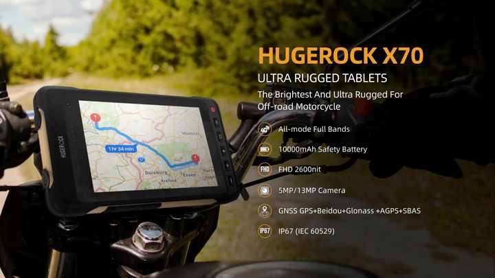 HUGEROCK X70 2600 Nits Brightness IP67 Waterproof Safety Sustained Android Anti-vibration ...