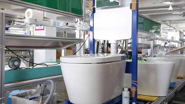 HLLI浴室新设计白色壁挂式梳妆台带镜子浴室智能马桶| Alibaba.com