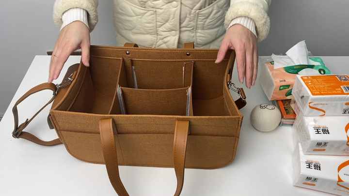 Portable Newborn Baby Caddy Diaper Holder Nursery Storage Bin Felt ...