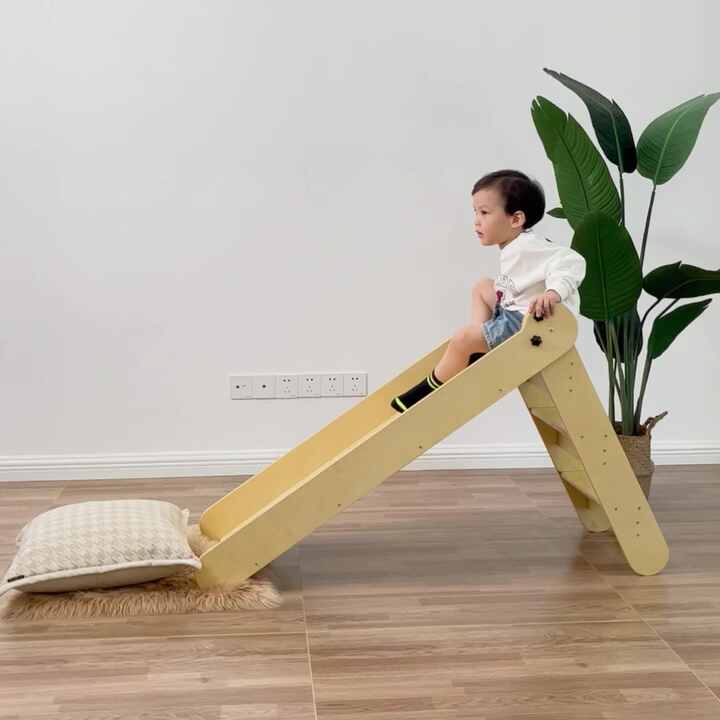 Xiair Montessori Kids Wooden Slides With Step Playroom Furniture Indoor ...
