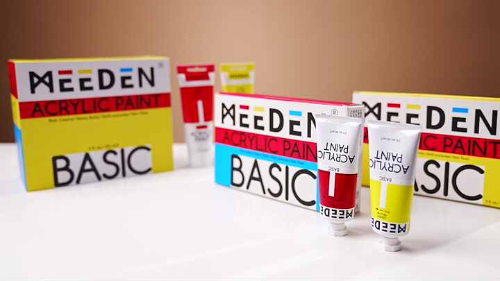 MEEDEN Acrylic Painting Set - 24 Colors in Solid Beech Wood Easel Box