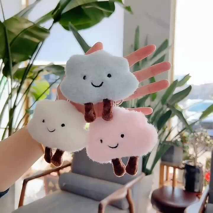 Creative and Cute White Cloud Doll Pendant Cloud Plush Doll Cartoon Bag ...